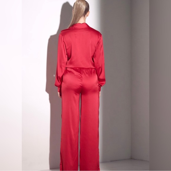 Pants & Jumpsuits | Sexy Red Satin Baddie Set | Poshmark